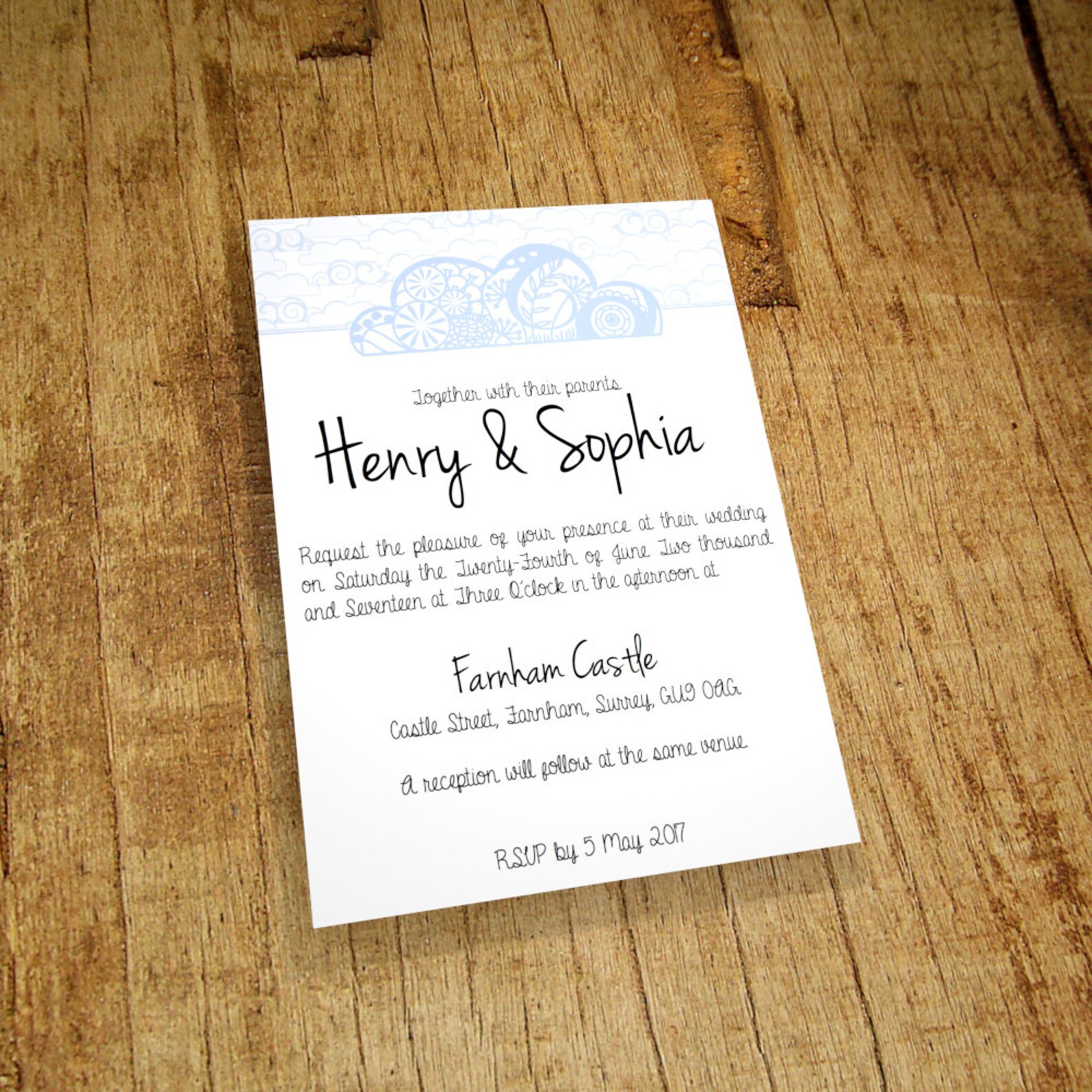 Clouds Editable Printable Wedding Invitation Template Instant DOWNLOAD ...