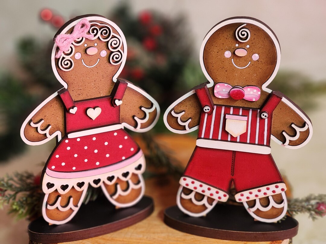 Gingerbread Boy and Girl Duo, Laser Cut SVG Files - Etsy