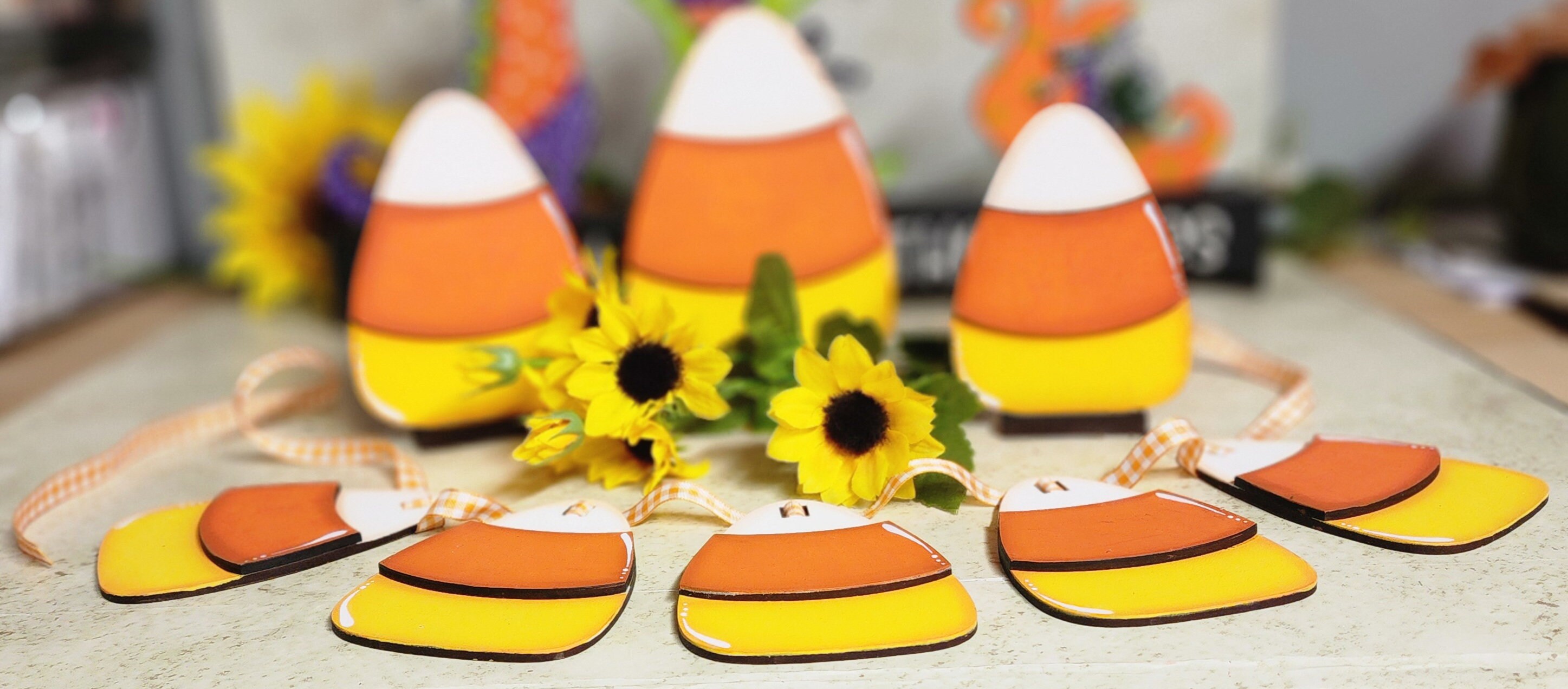 Candy Corn Trio Laser Cut File, Fall Halloween Decor (SVG) - Etsy