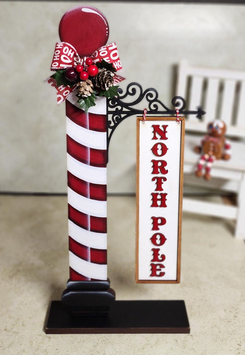 North Pole Sign Laser Cut SVG File, Christmas Decor - Etsy
