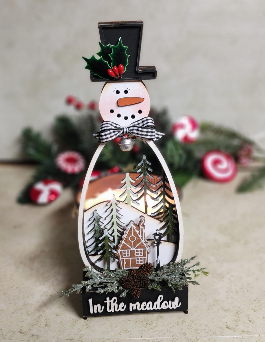 Layered Snowman Winter Scene With Stand I Laser Cut Christmas Decor I ...