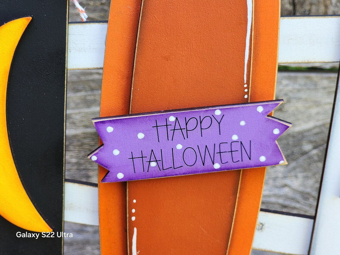 Halloween Picket Trio L Ghost L Pumpkin L Black Cat L Laser Cut File L ...