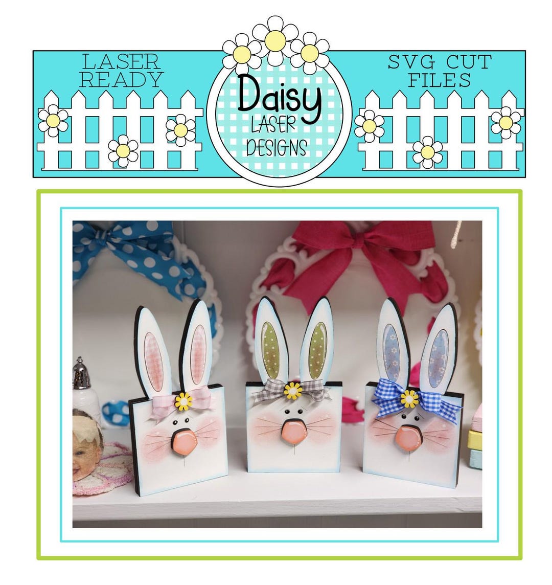 Block Bunny Trio - Laser Cut File, Freestanding Spring Rabbits (SVG) - Etsy