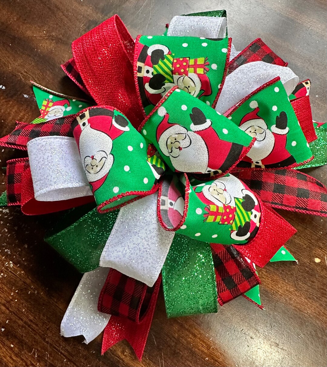 Santa Christmas Clip on Bow, Christmas Clip on Bow, Santa Clause Bow - Etsy