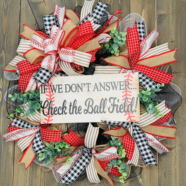 Baseball Wreath - Etsy