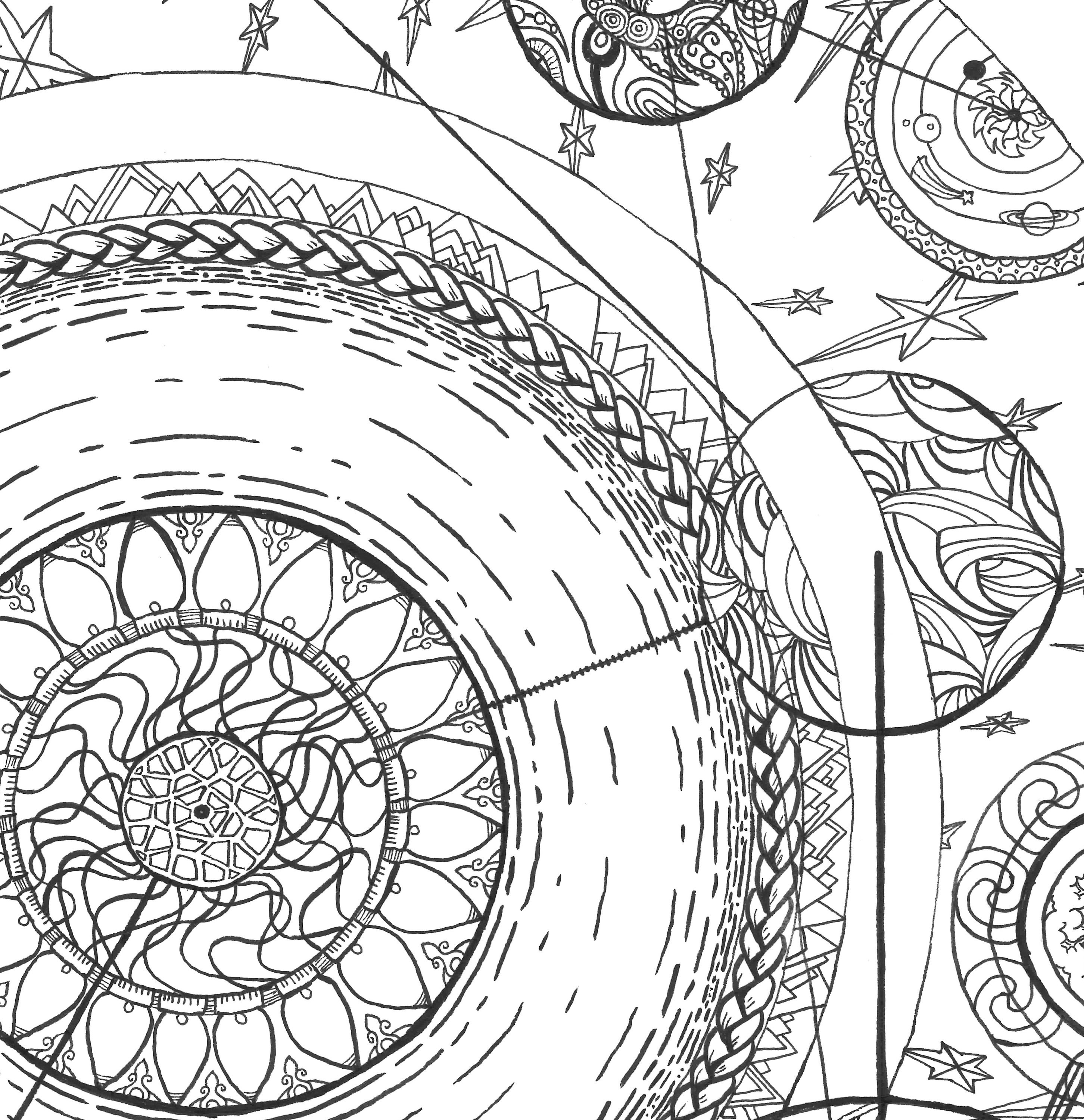 Coloring Page Digital Download "movement of the Spheres" Original Art ...