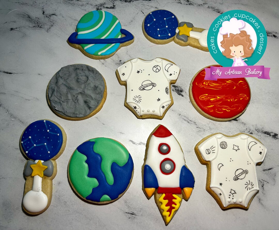 Spaceship Baby Shower Sugar Cookies - Etsy