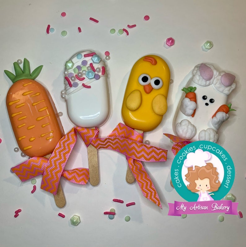 Easter Cakesicles: Hand Decorated Fondant Details, Set of 6 - Etsy