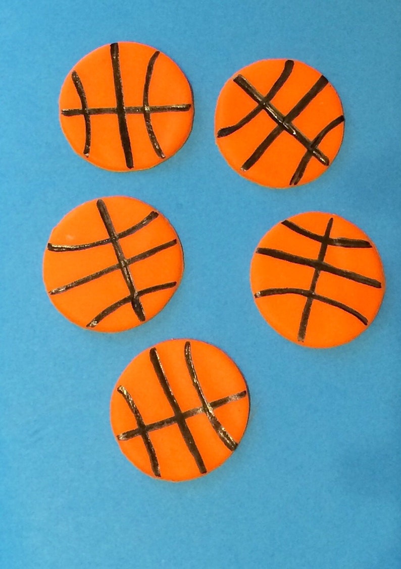 Basketball Fondant Cupcake Topper - Etsy