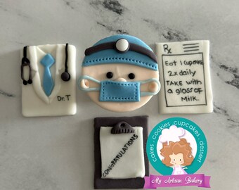 Doctor/nurse/pharmacist Themed Fondant Cake Topper Made by ...