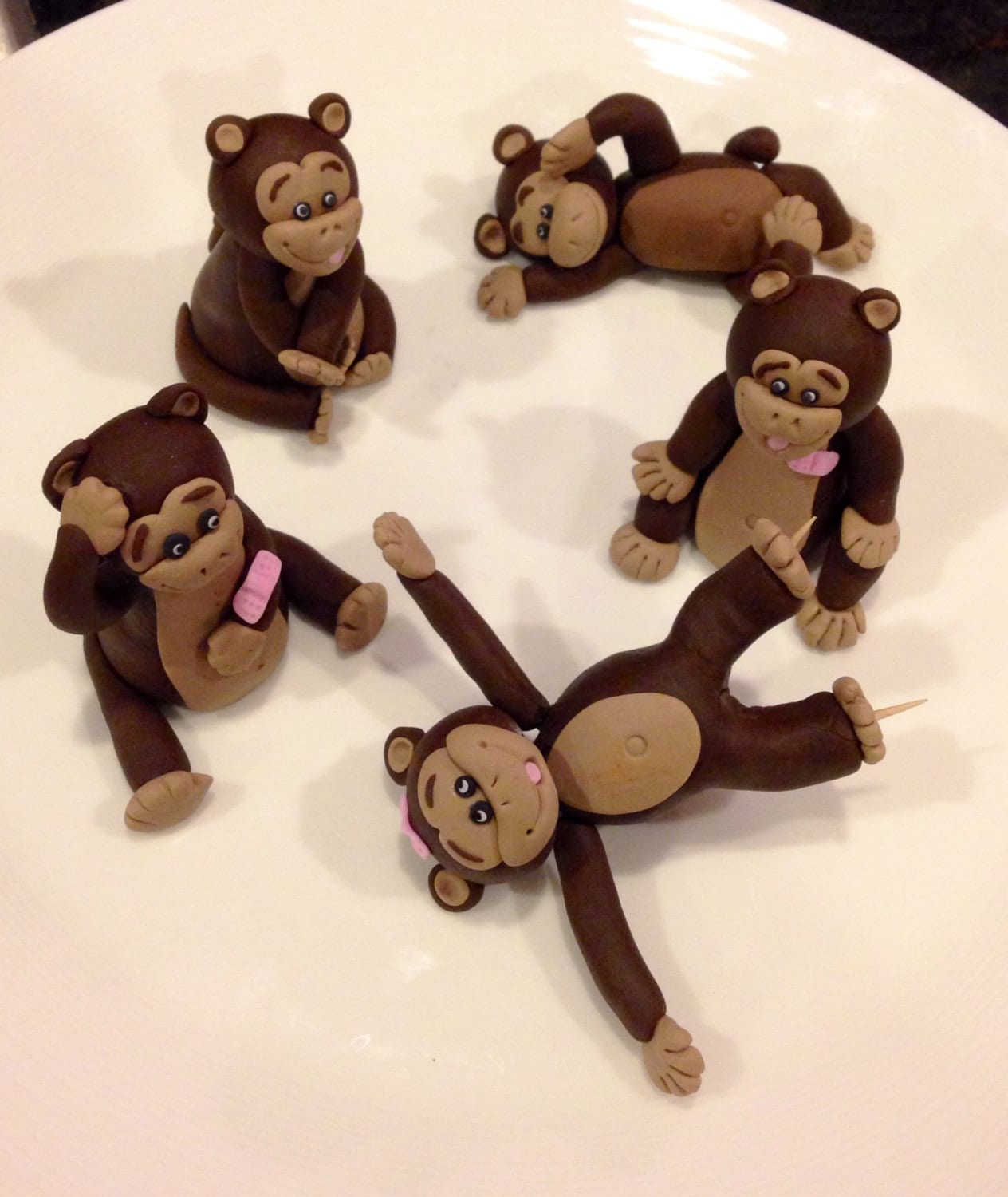 Little monkeys cake topper | Etsy