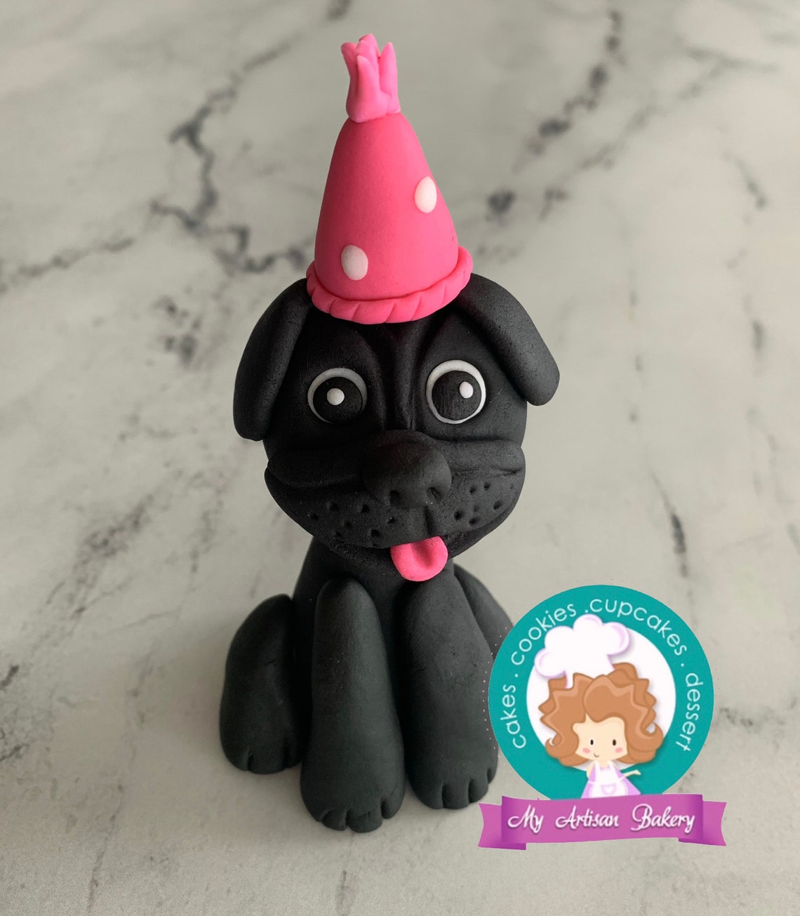 Pug Dog Fondant Cake Topper - Etsy