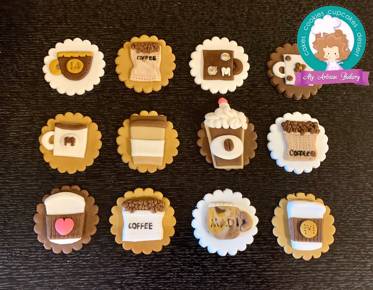 Coffee Fondant Cake Topper - Etsy