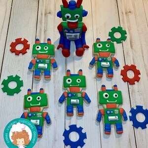 Robot Fondant Cake Topper - Etsy