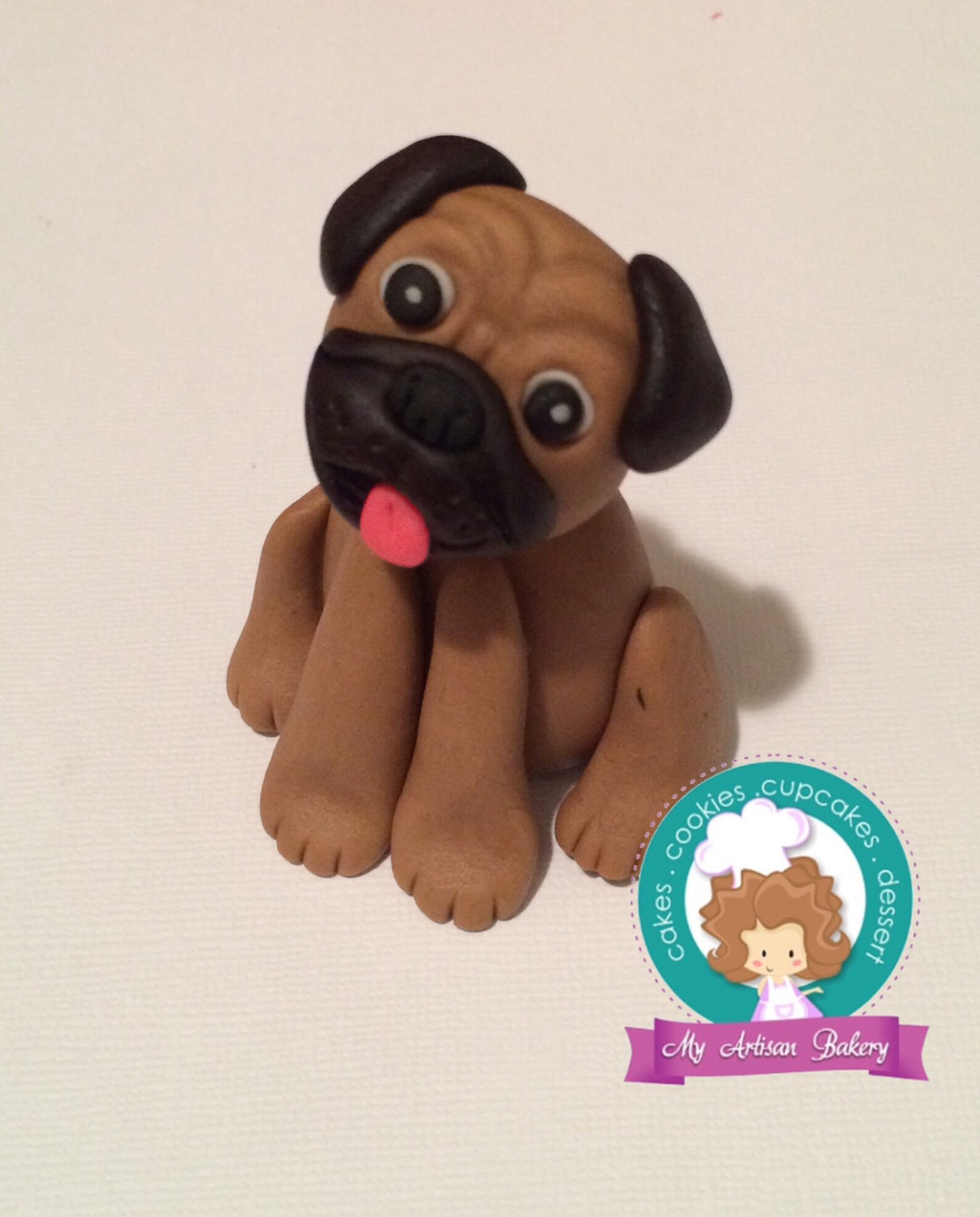 Pug Dog Fondant Cake Topper | Etsy