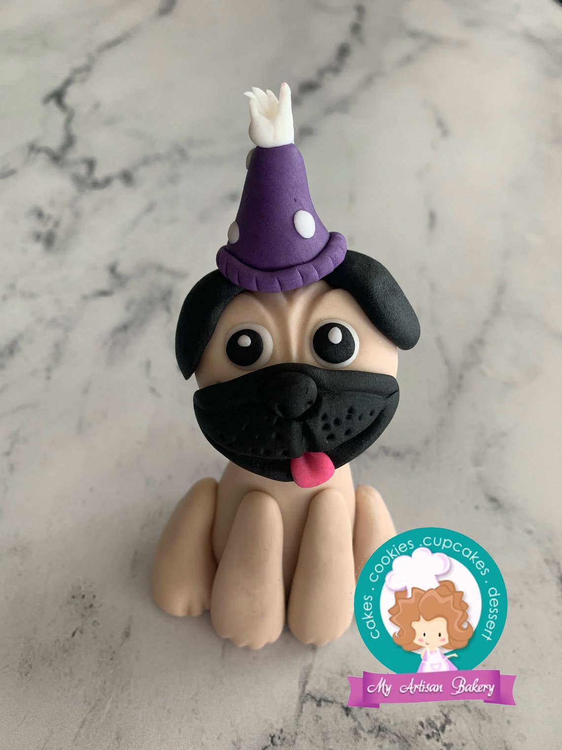 Pug Dog Fondant Cake Topper - Etsy