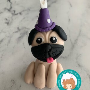 Pug Dog Fondant Cake Topper - Etsy