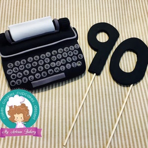 Typewriter Fondant Cake Topper - Etsy