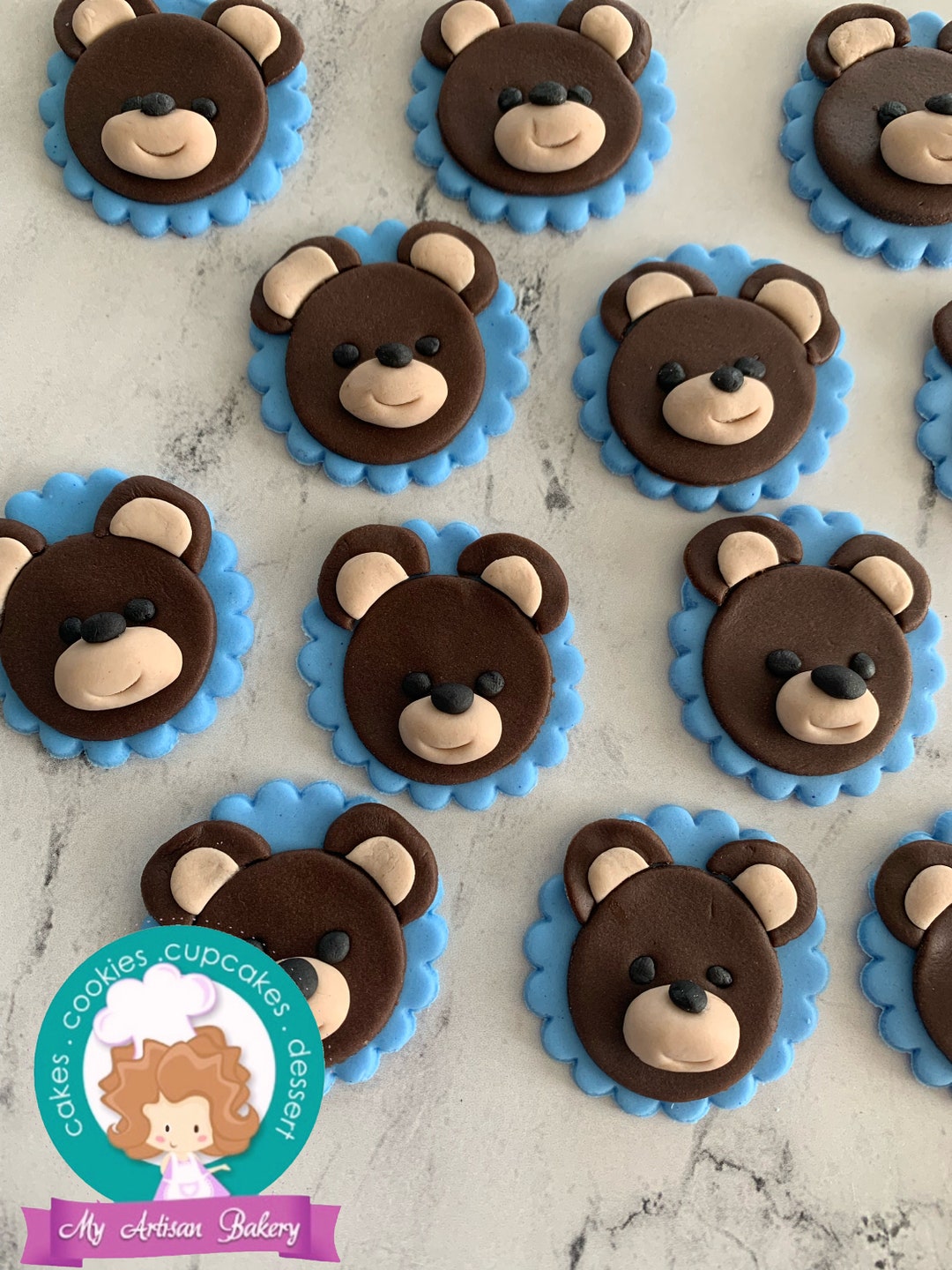 Bear Fondant Cupcake Topper - Etsy