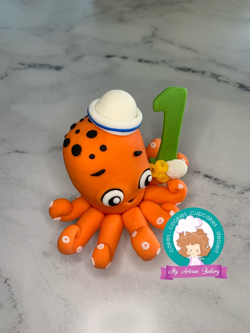 Octopus Fondant Cake Topper - Etsy