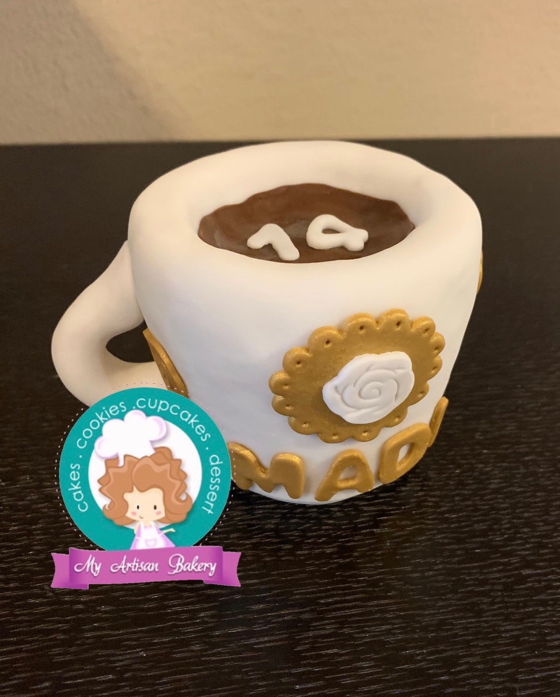 Coffee Fondant Cake Topper - Etsy