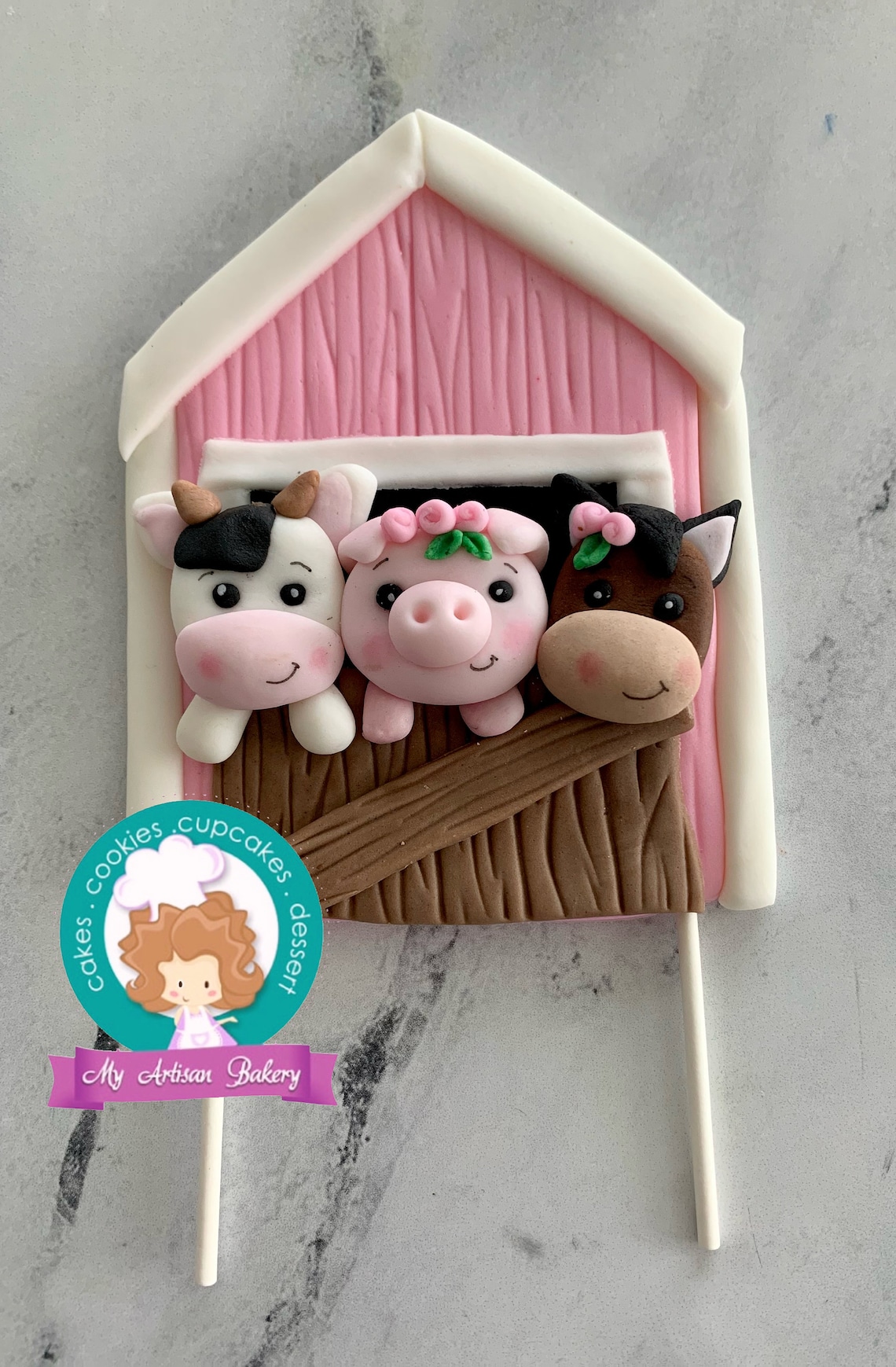 Farm Fondant Toppers - Etsy