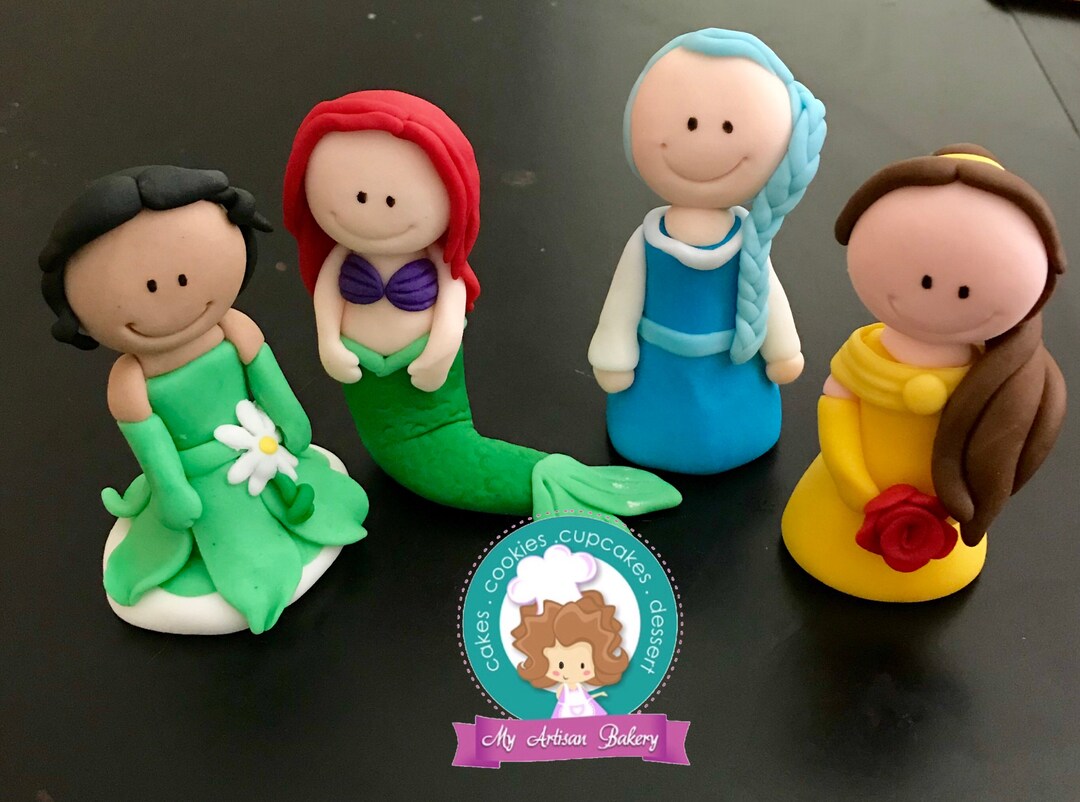 Princess Inspired Fondant Cake Toppers - Etsy