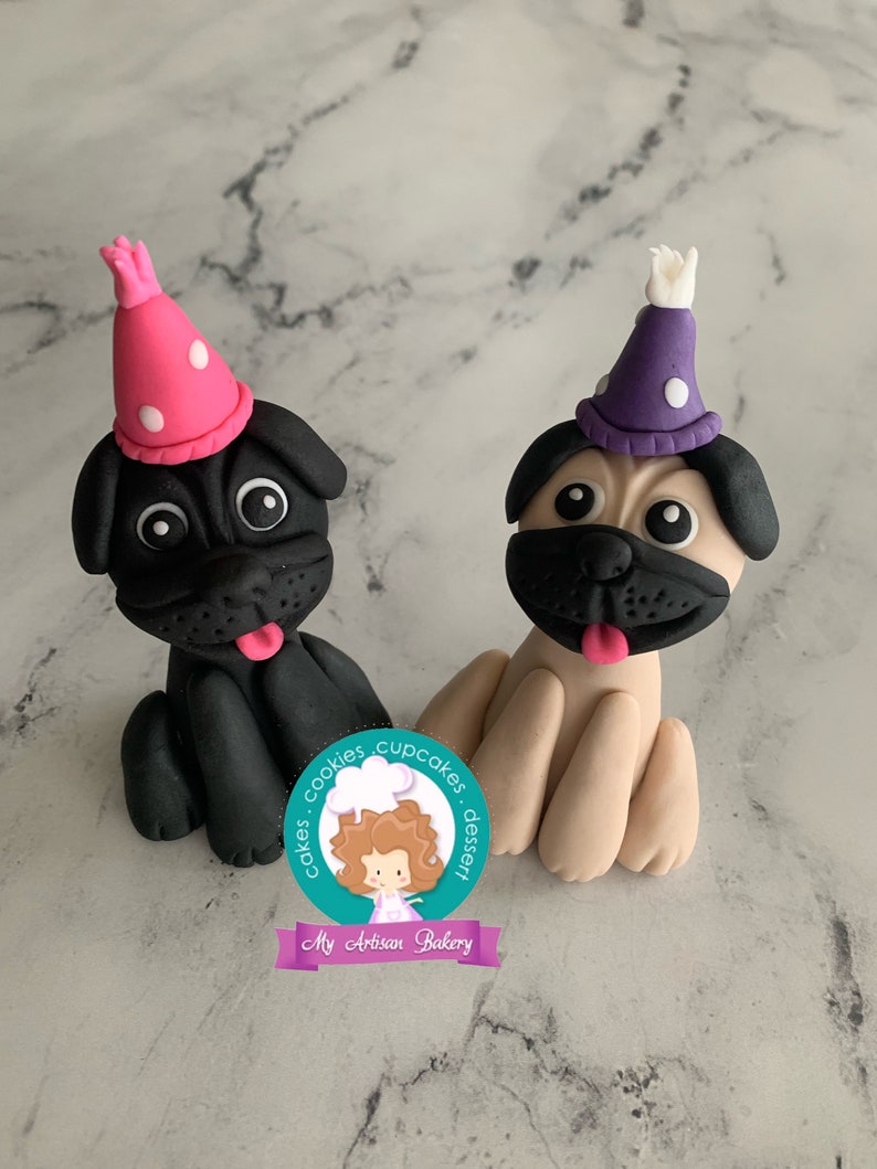 Pug Dog Fondant Cake Topper - Etsy