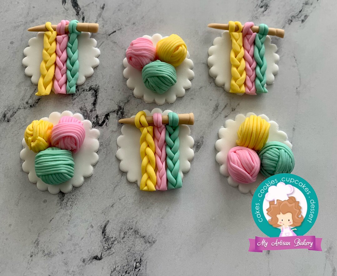 Knit Fondant Cupcake Topper - Etsy