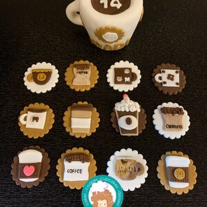 Coffee Fondant Cake Topper - Etsy