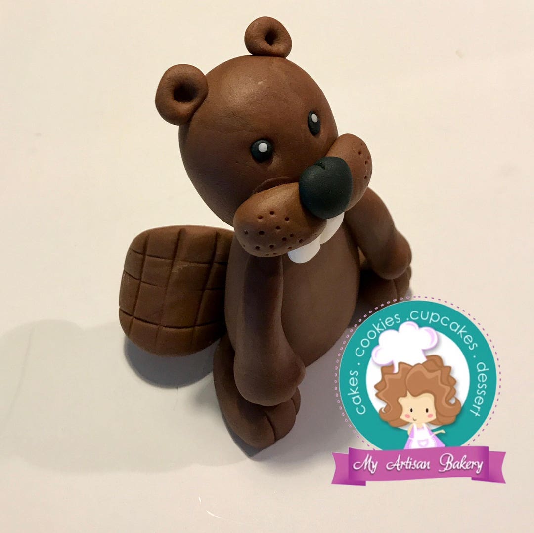 Beaver Fondant Cake Topper - Etsy