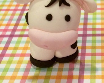 Fondant Cow Gumpaste Cow Farm Cake Topper Edible Cow Edible Cake Topper ...