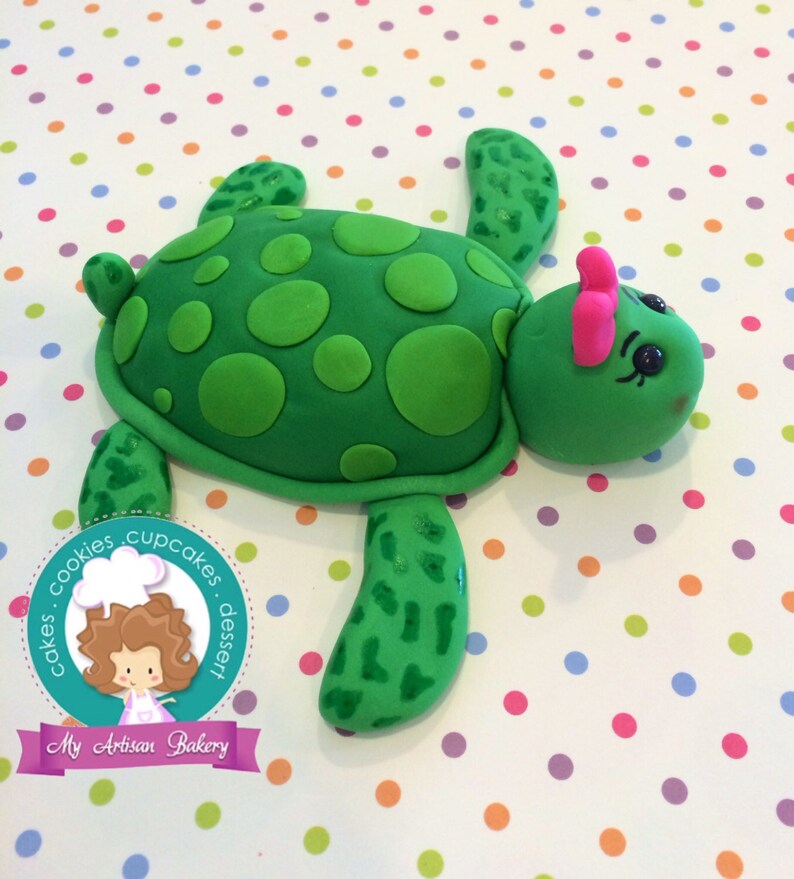 Turtle Fondant Cake Topper - Etsy