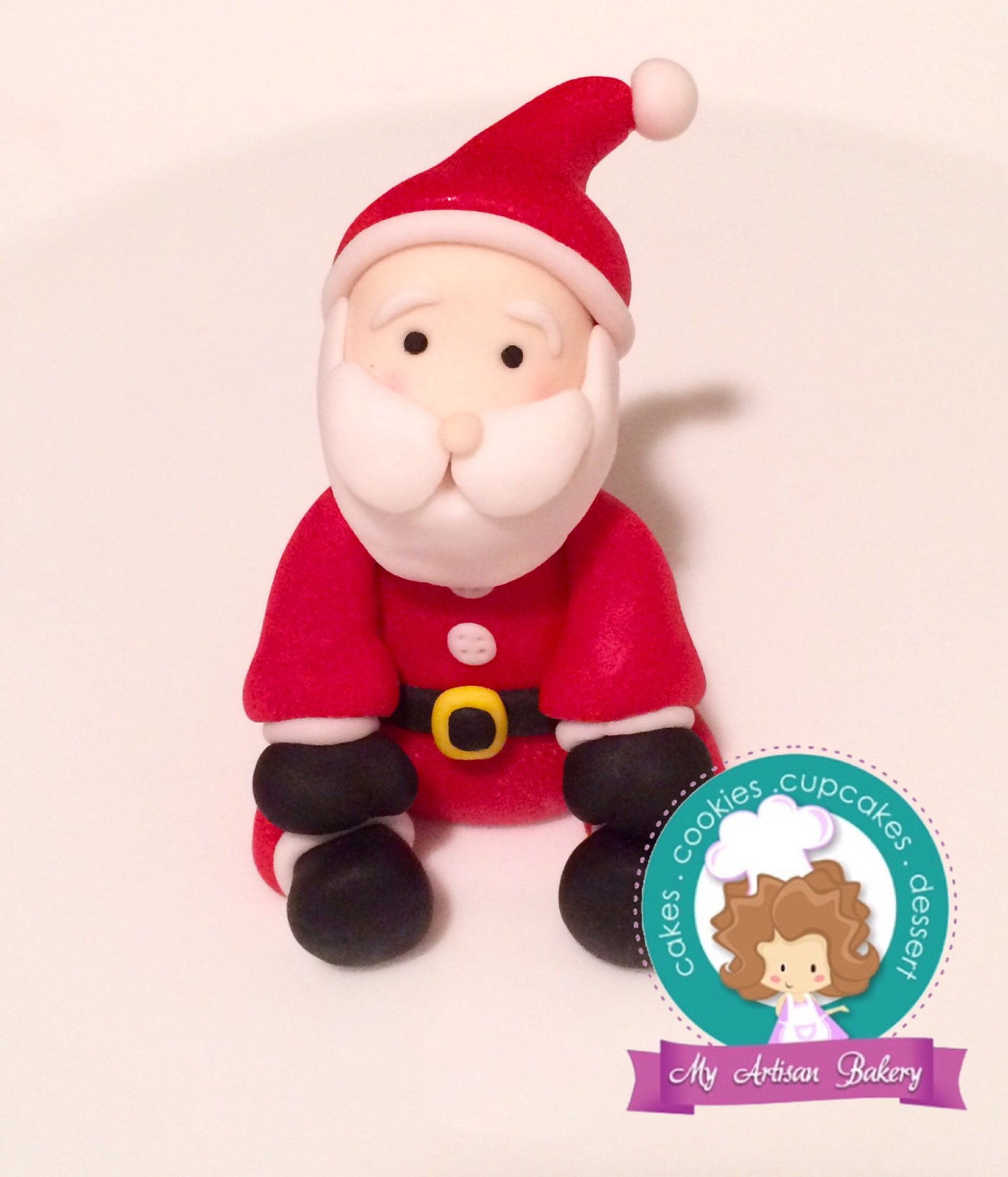 Santa Fondant Cake Topper | Etsy