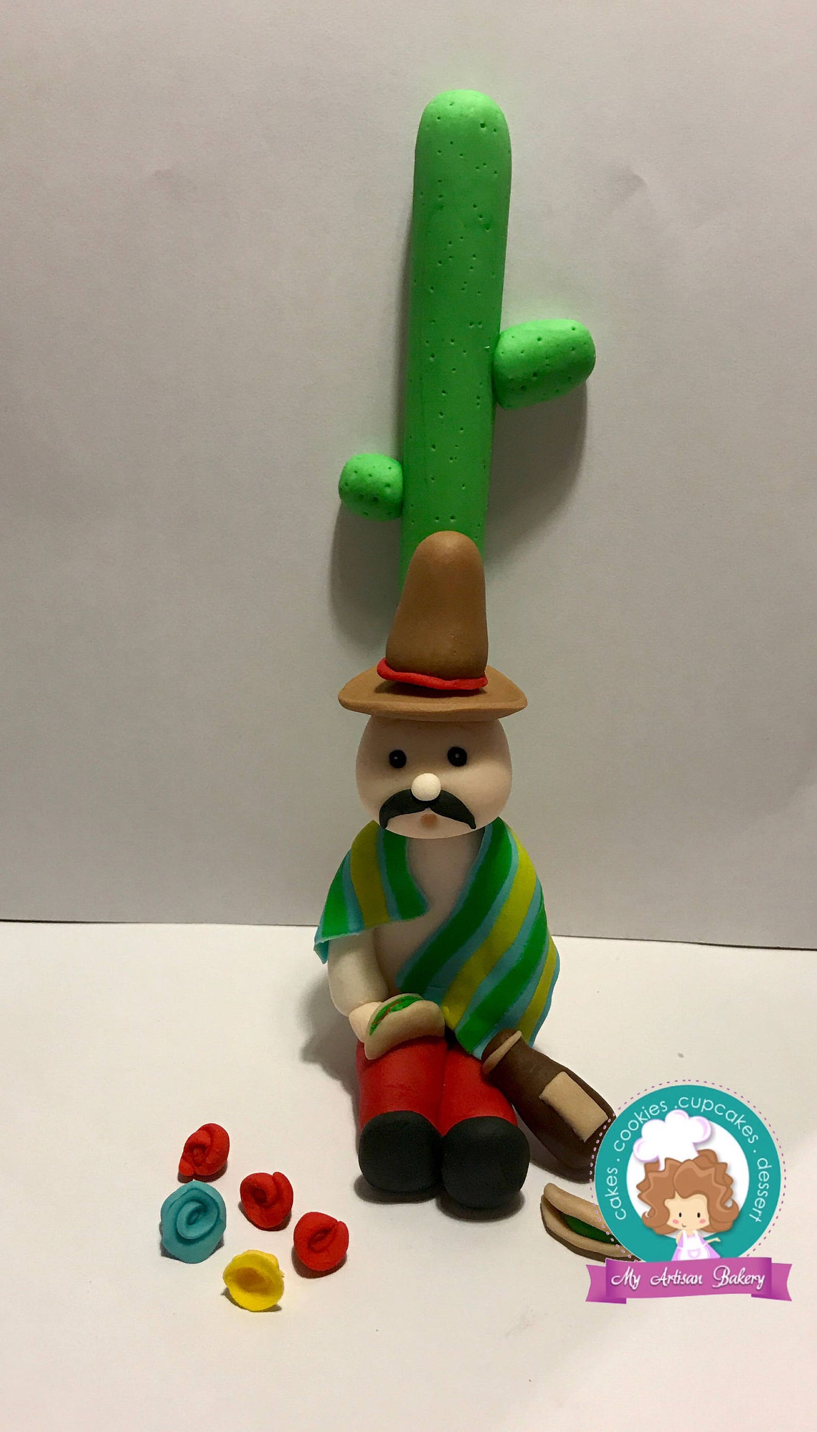 Mexican fondant cake topper | Etsy