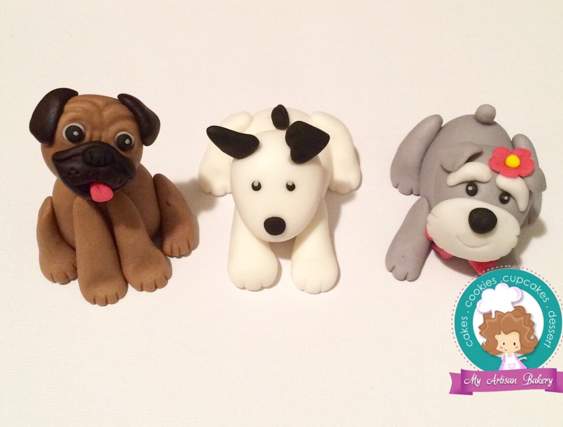 Pug Dog Fondant Cake Topper | Etsy
