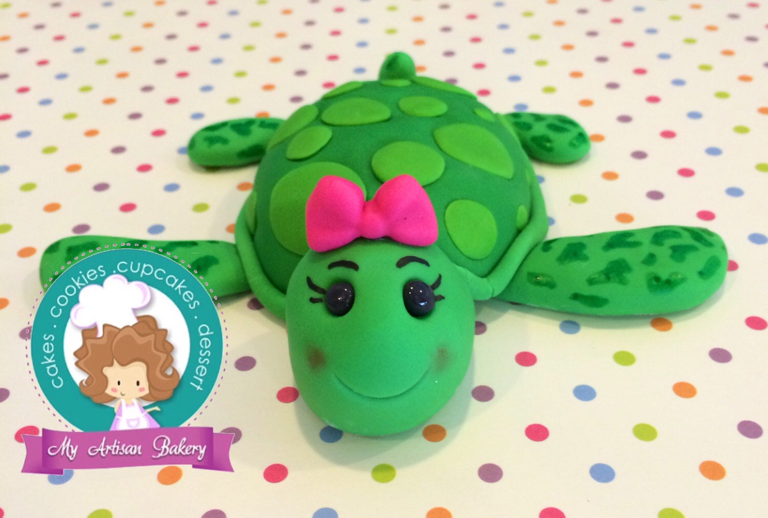 Turtle fondant cake topper | Etsy
