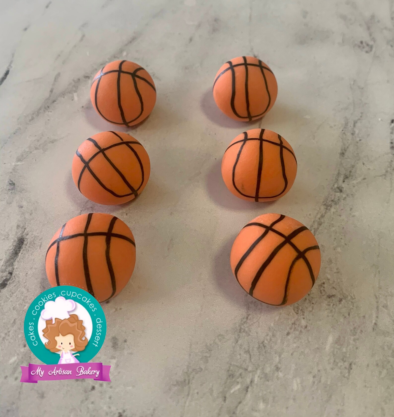 Basketball Fondant Cupcake Topper - Etsy