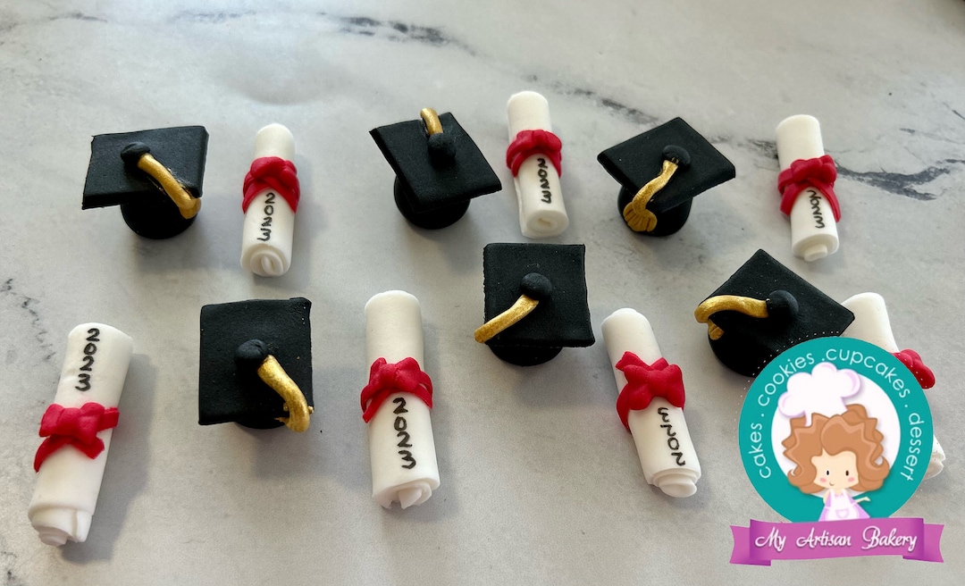 Graduation Fondant Cupcake Toppers - Etsy