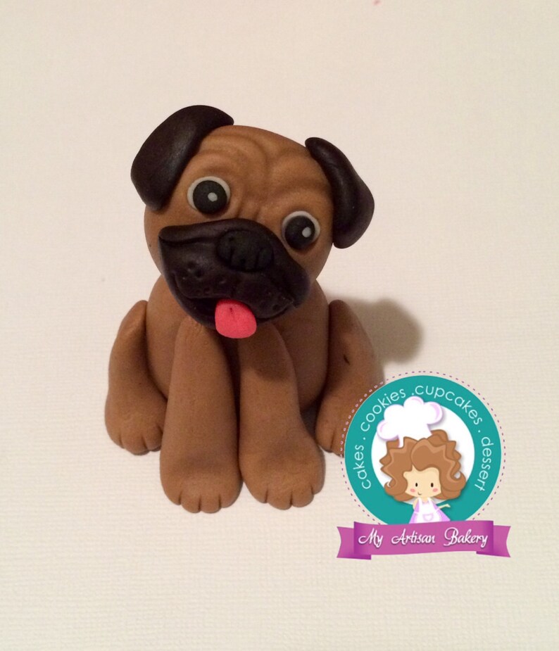 Pug Dog Fondant Cake Topper | Etsy