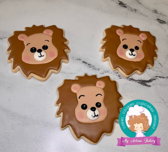 Lion Decorated Sugar Cookies LION ELEPHANT ZEBRA Decorated Cookies