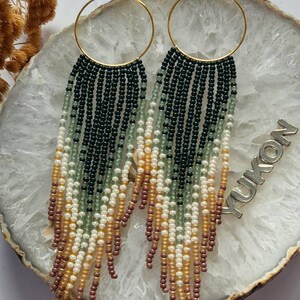 Nature's Embrace Hoop Earrings Canadian Jewelry Seedbead - Etsy