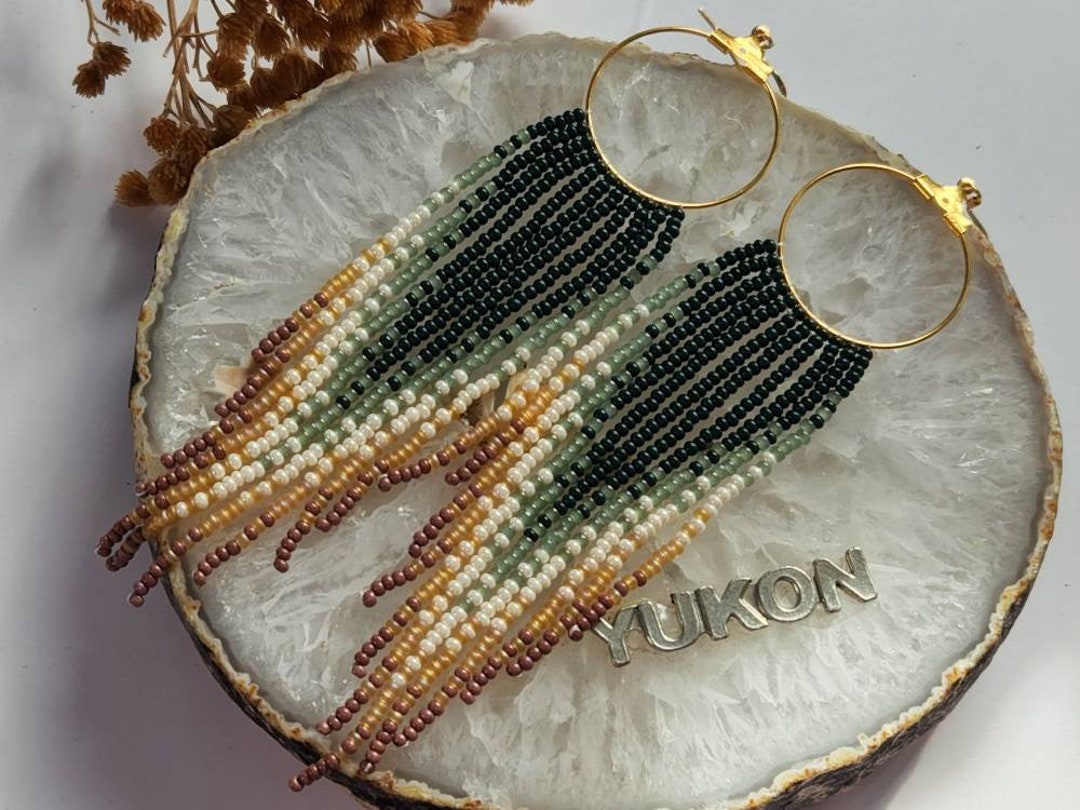 Nature's Embrace Hoop Earrings, Canadian Jewelry, Seedbead Boho Style ...