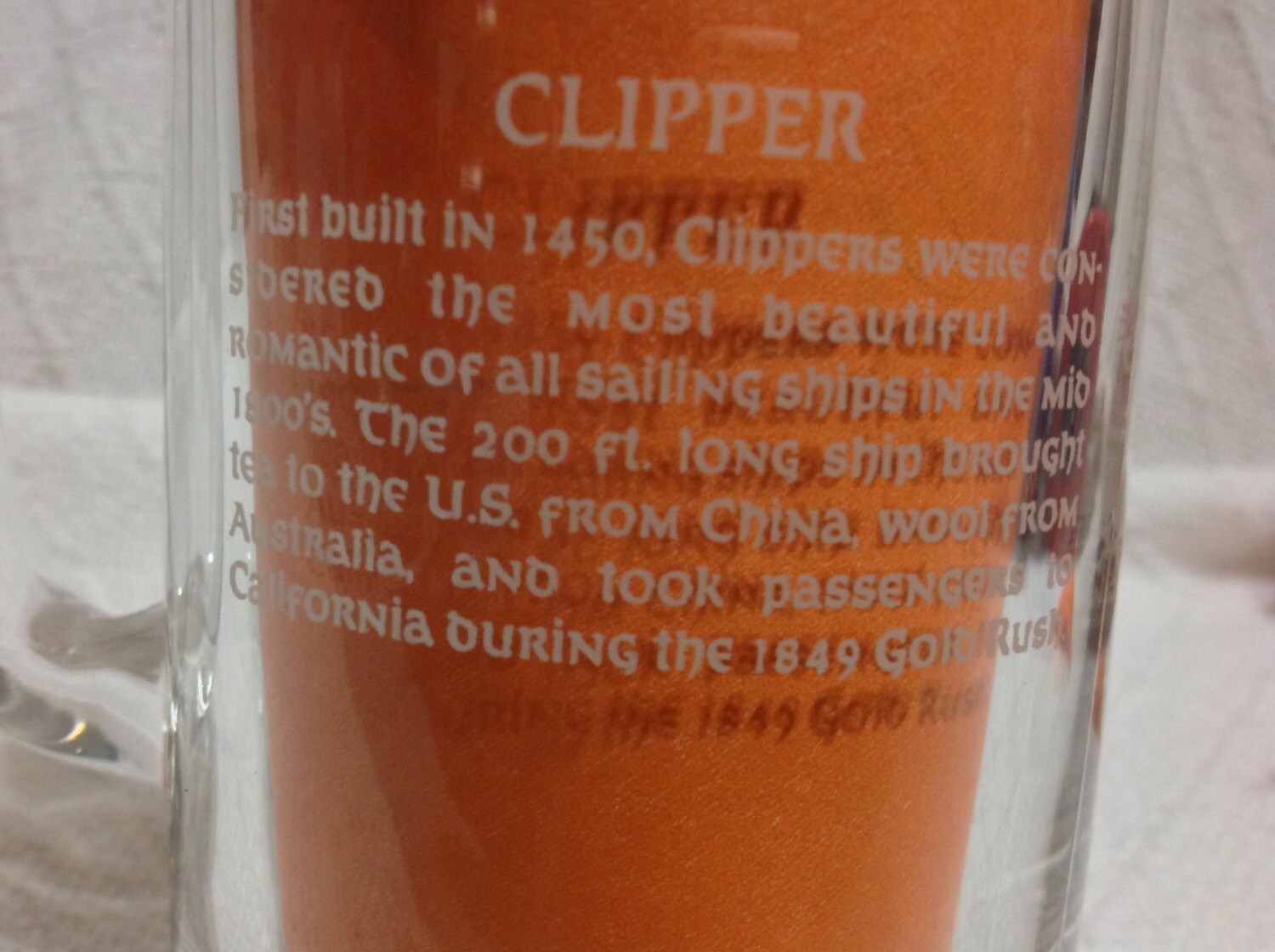 Etched Clear Glass Clipper Ship With History of Ship on Back - Etsy