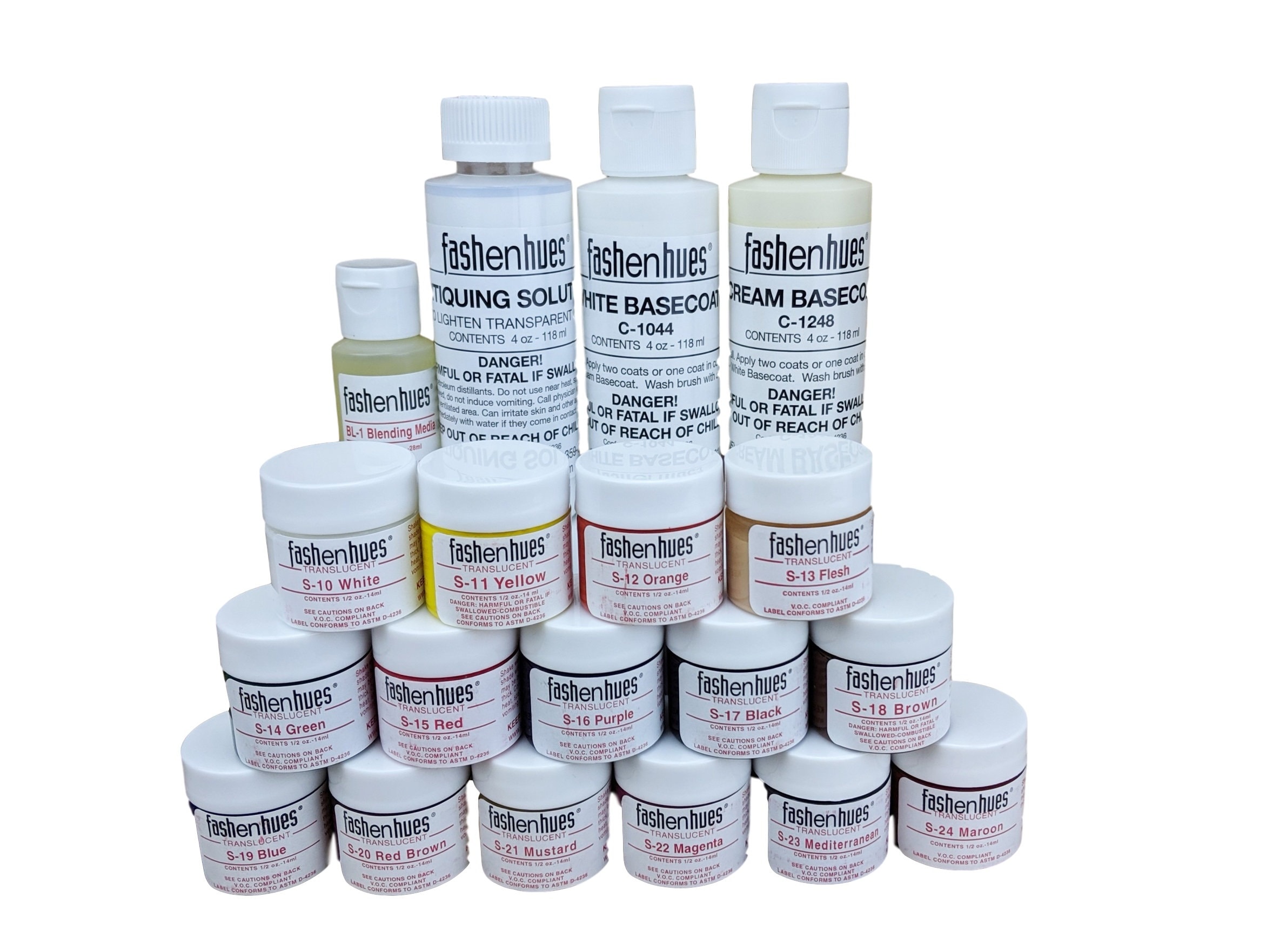 Fashenhues Starter Kit, Basic Kit, Translucent Stain Paint for Ceramics ...