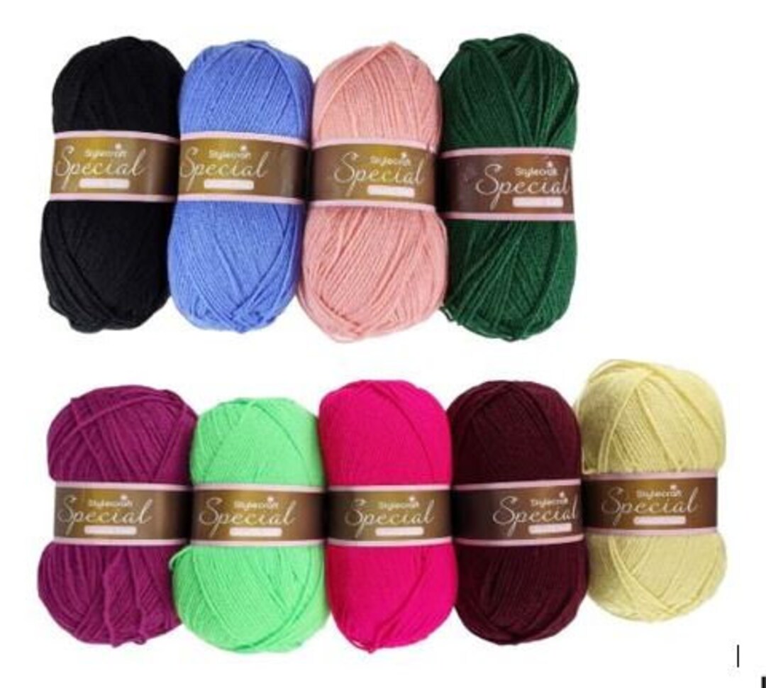 Stylecraft Special DK Yarn - Black, Bluebell, Blush, Bottle ...