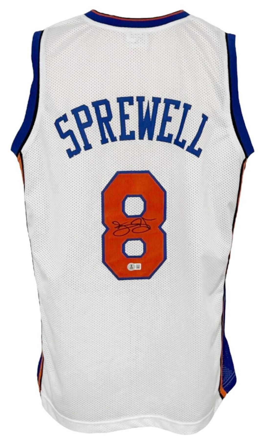 New York Knicks Latrell Sprewell Autographed Pro Style White Jersey BAS ...