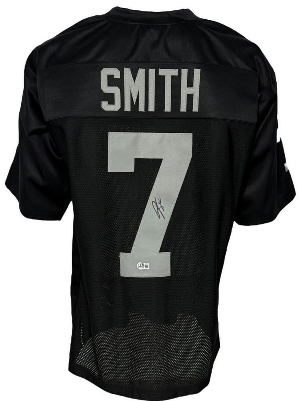 Las Vegas Raiders Geno Smith Autographed Pro Style Black Jersey BAS ...