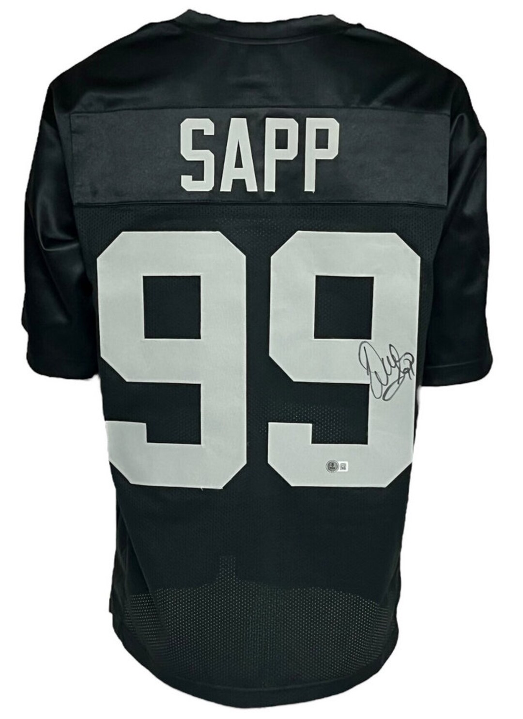 Oakland Raiders Warren Sapp Autographed Pro Style Black Jersey BECKETT ...