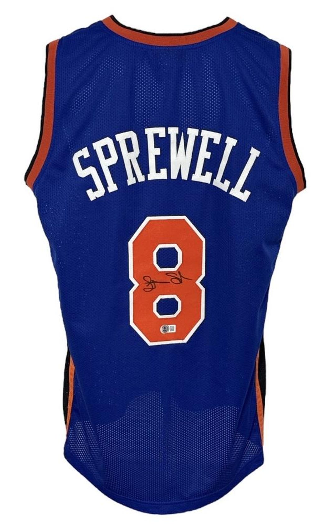 New York Knicks Latrell Sprewell Autographed Pro Style Blue Custom ...